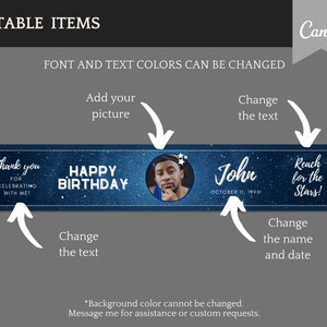 Water Bottle Label Template Navy Stars, Printable Birthday Decorations ...