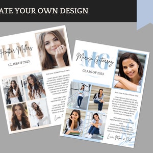 Senior Yearbook Ad Template - Elegant Full Page Graduation Announcement ...