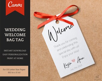 Welcome Bag Tags | Etsy