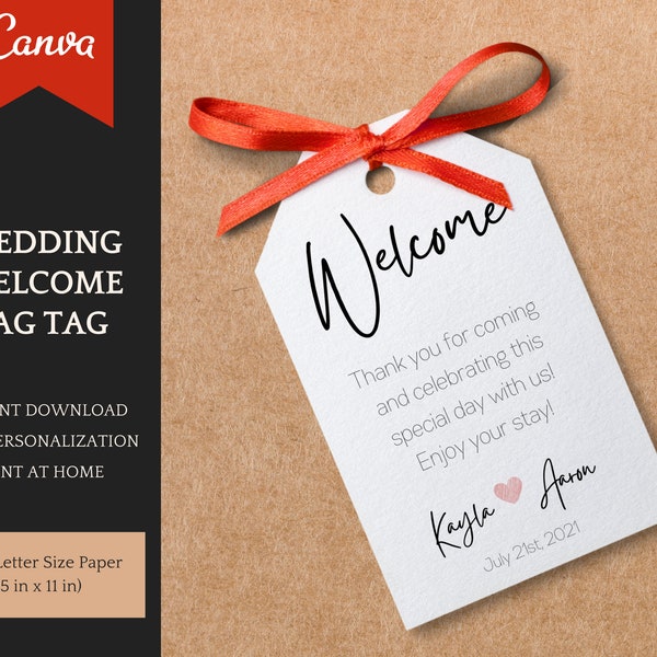 Welcome Bag Tags - Etsy