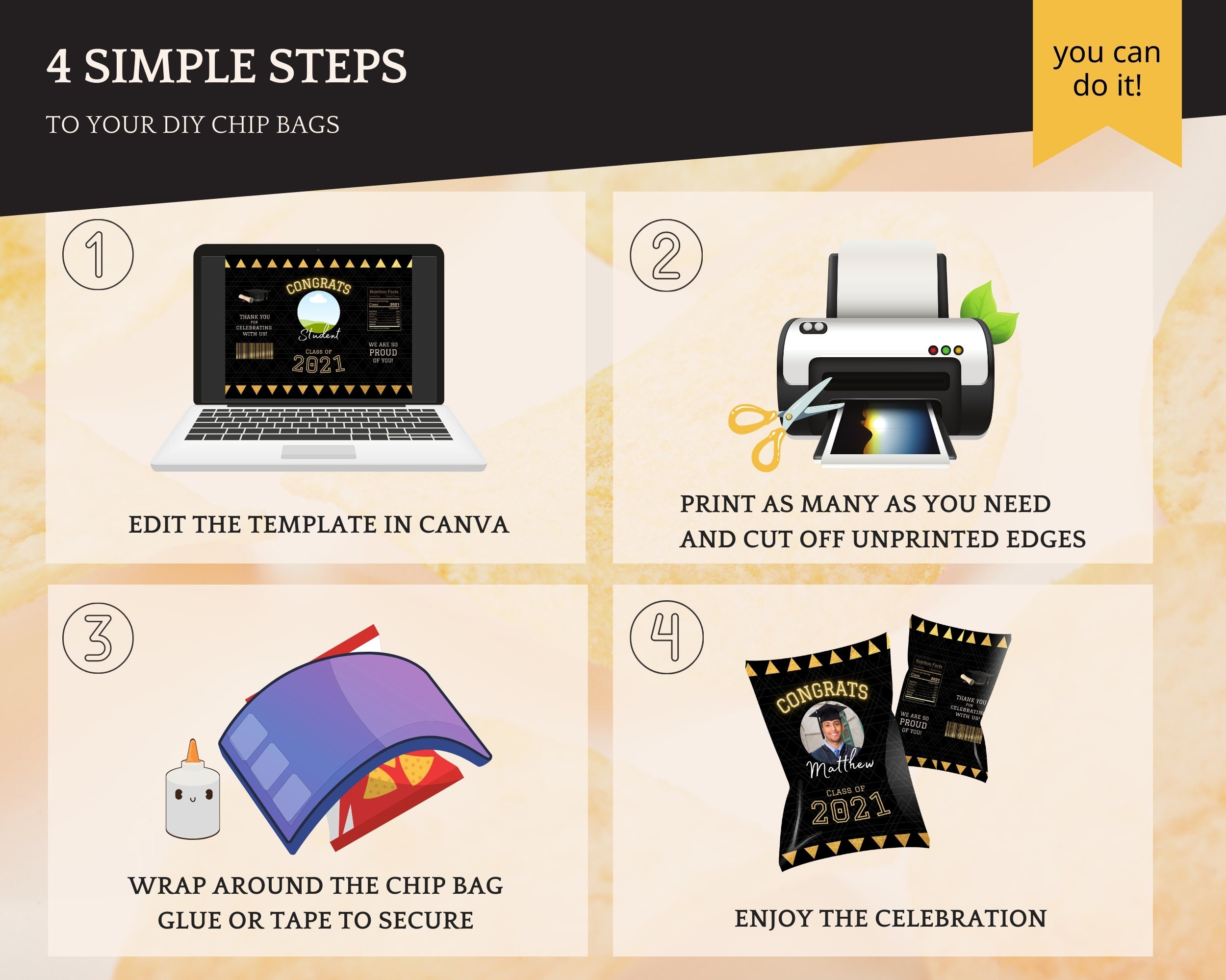 Chip Bag Template Free Canva