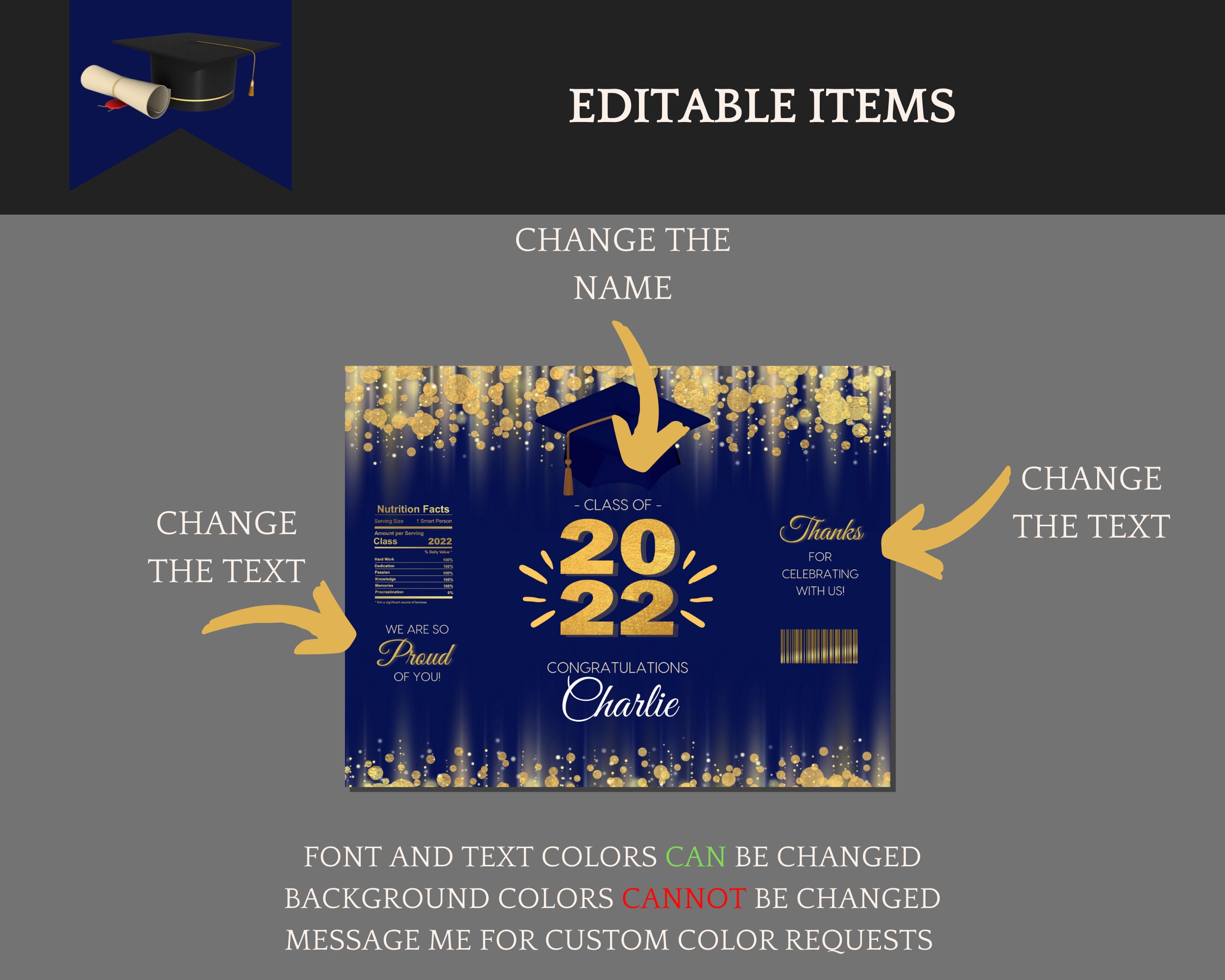 Chip Bag Template Editable Graduation Party Decorations | Etsy