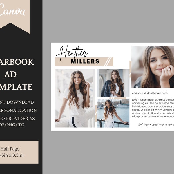 Half a Page Ad Template - Etsy