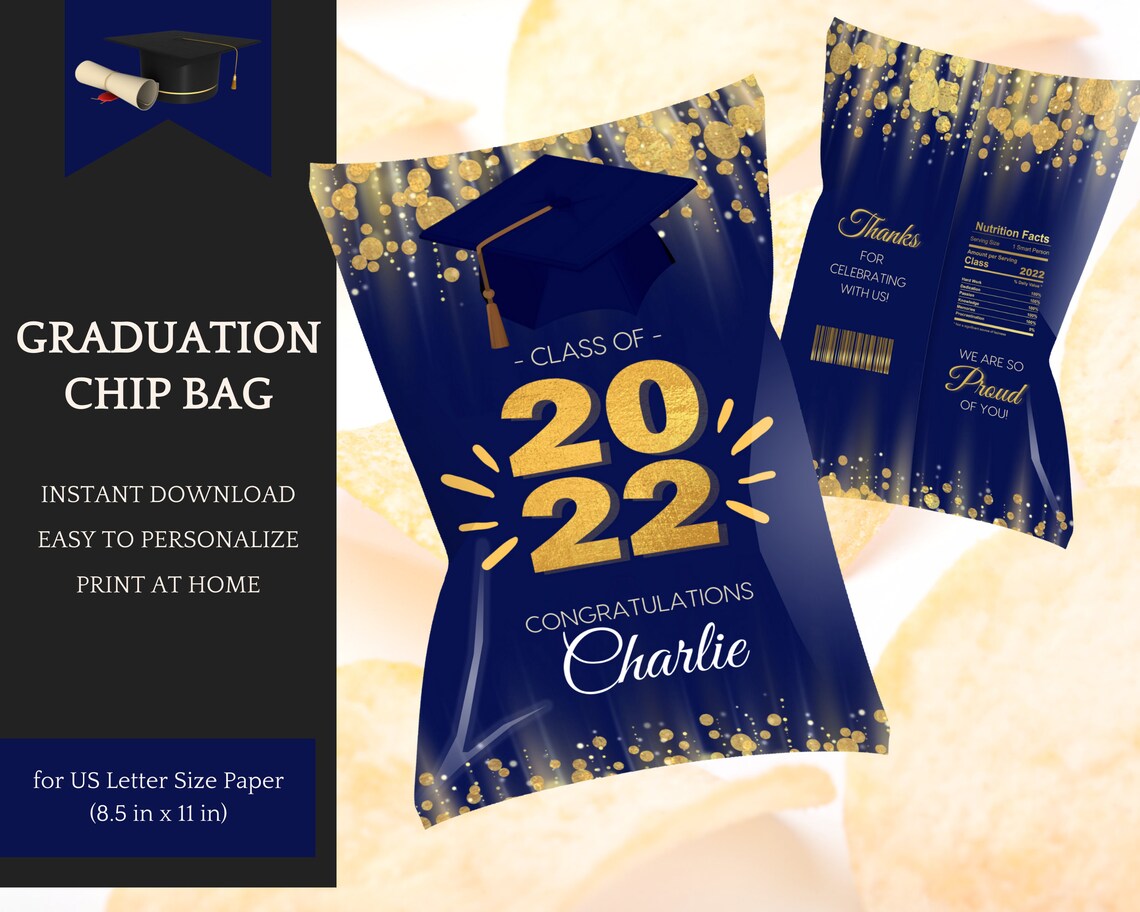 Chip Bag Template Editable Graduation Party Decorations | Etsy