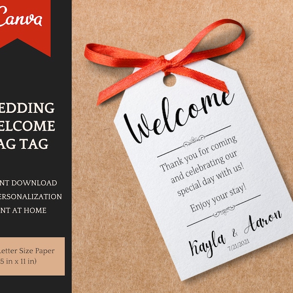 Welcome Bag Tags - Etsy