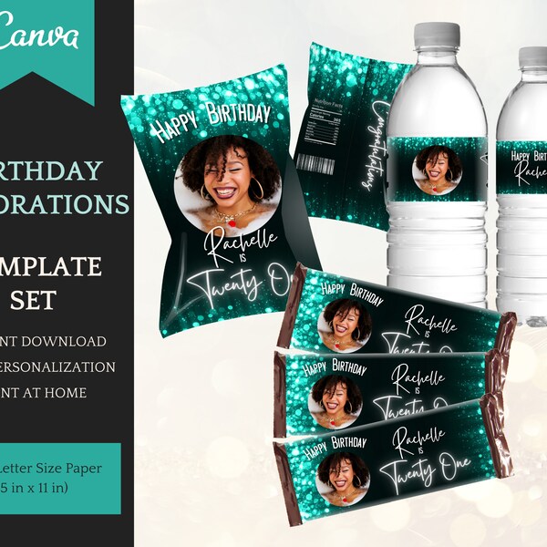 Teal Silver and White Party Decorations Birthday - Etsy