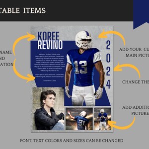 Senior Yearbook Ad Template - Sports / Athletes Theme - Football ...