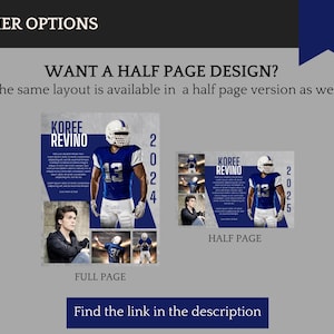 Senior Yearbook Ad Template - Sports / Athletes Theme - Football ...