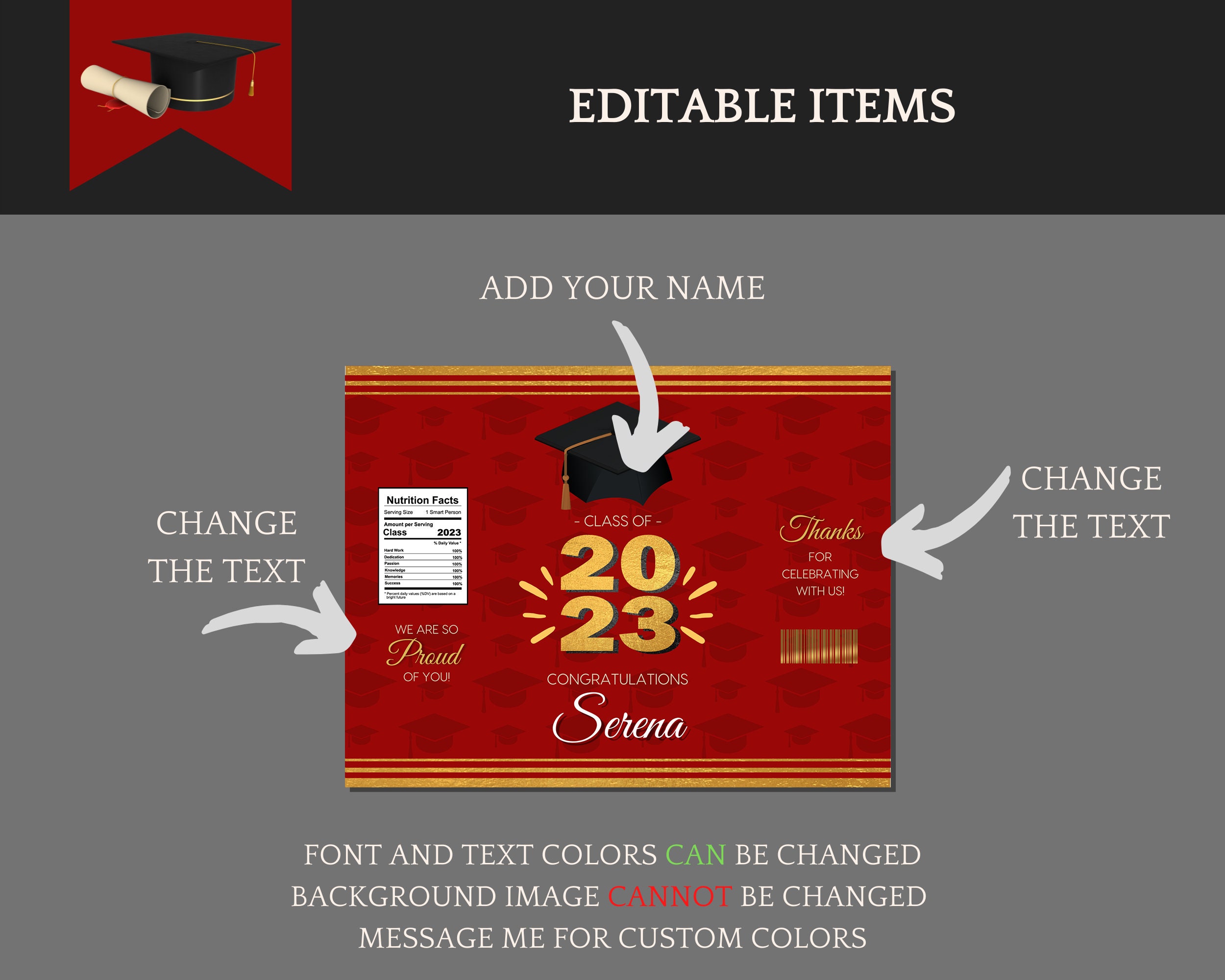 Chip Bag Template Editable Graduation Party Decorations - Etsy Canada