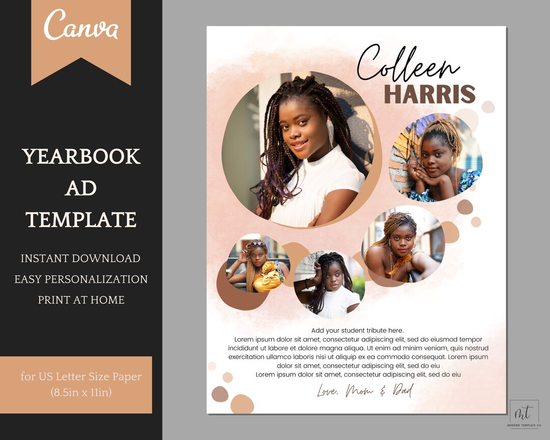 Senior Yearbook Ad Template Elegant Full Page Graduation - Etsy