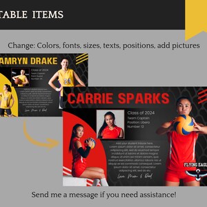 Senior Yearbook Ad Template for Athletes/students, Fully Editable ...