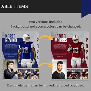 Senior Yearbook Ad Template - Sports / Athletes Theme - Football ...