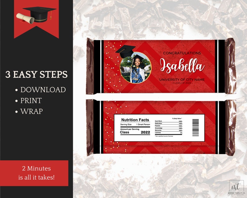 Candy Bar Template Graduation Party Decoration Class of - Etsy