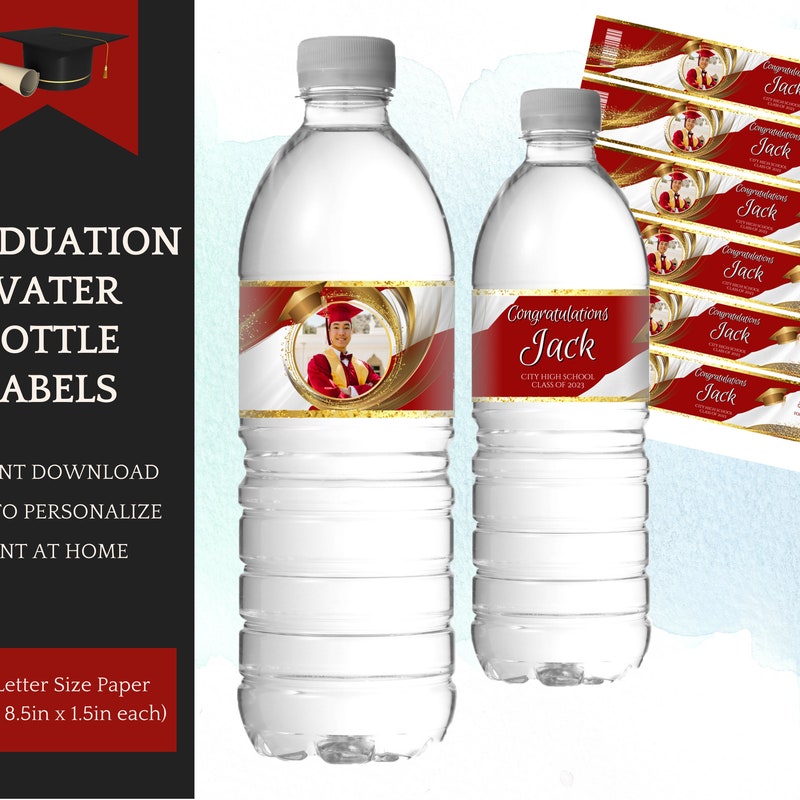 Graduation Water Bottle Label - Etsy