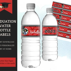 Red Graduation Decorations, Chip Bag Template, Candy Bars & Water ...