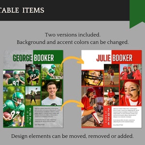 Senior Yearbook Ad Template - Sports / Athletes Theme - Football ...