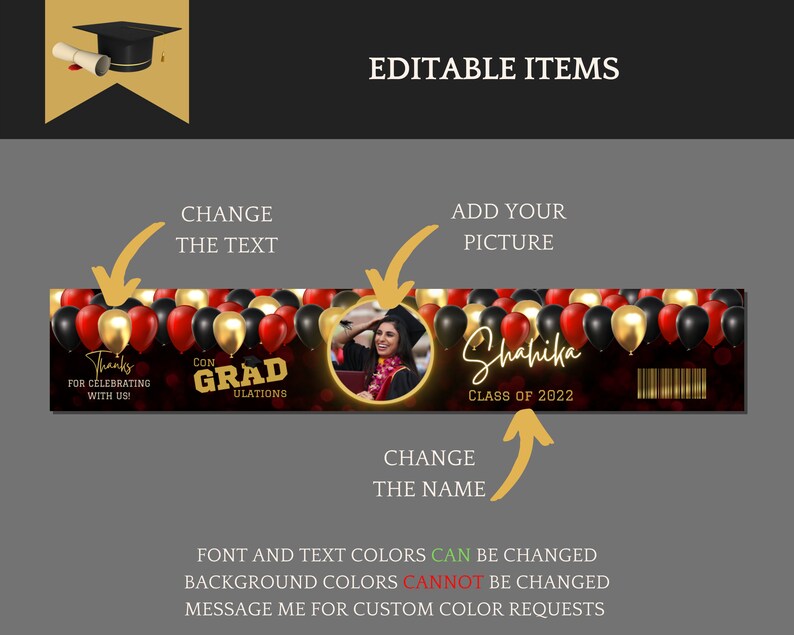 Graduation Decorations Template Set With Chip Bag Candy & - Etsy