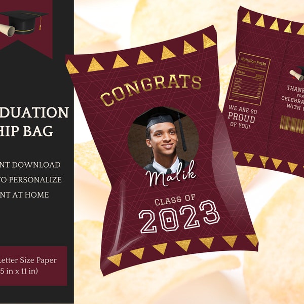 Graduation Chip Bags - Etsy