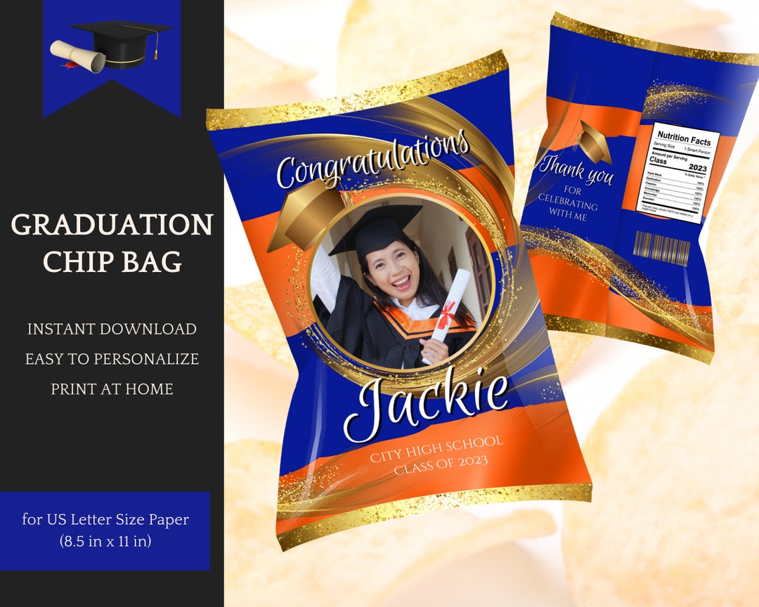 Graduation Chip Bag Template, Grad Party Decorations, Class of 2023 ...