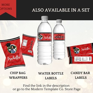 Water Bottle Label Template - Editable, Graduation Party, Class of 2025 ...