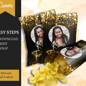 Birthday Decorations for Her in Gold Printable Template Set - Etsy