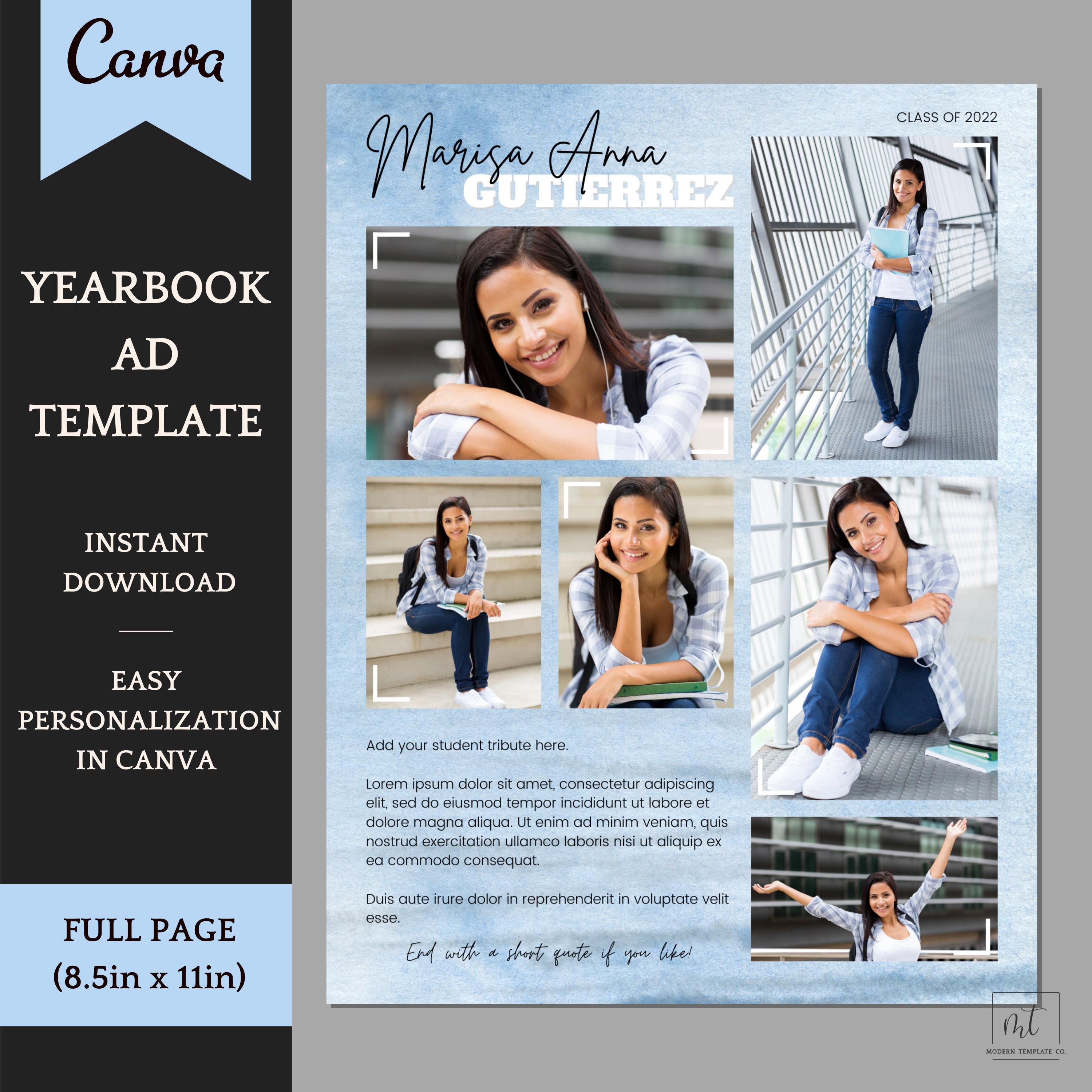 Senior Yearbook Page Layouts