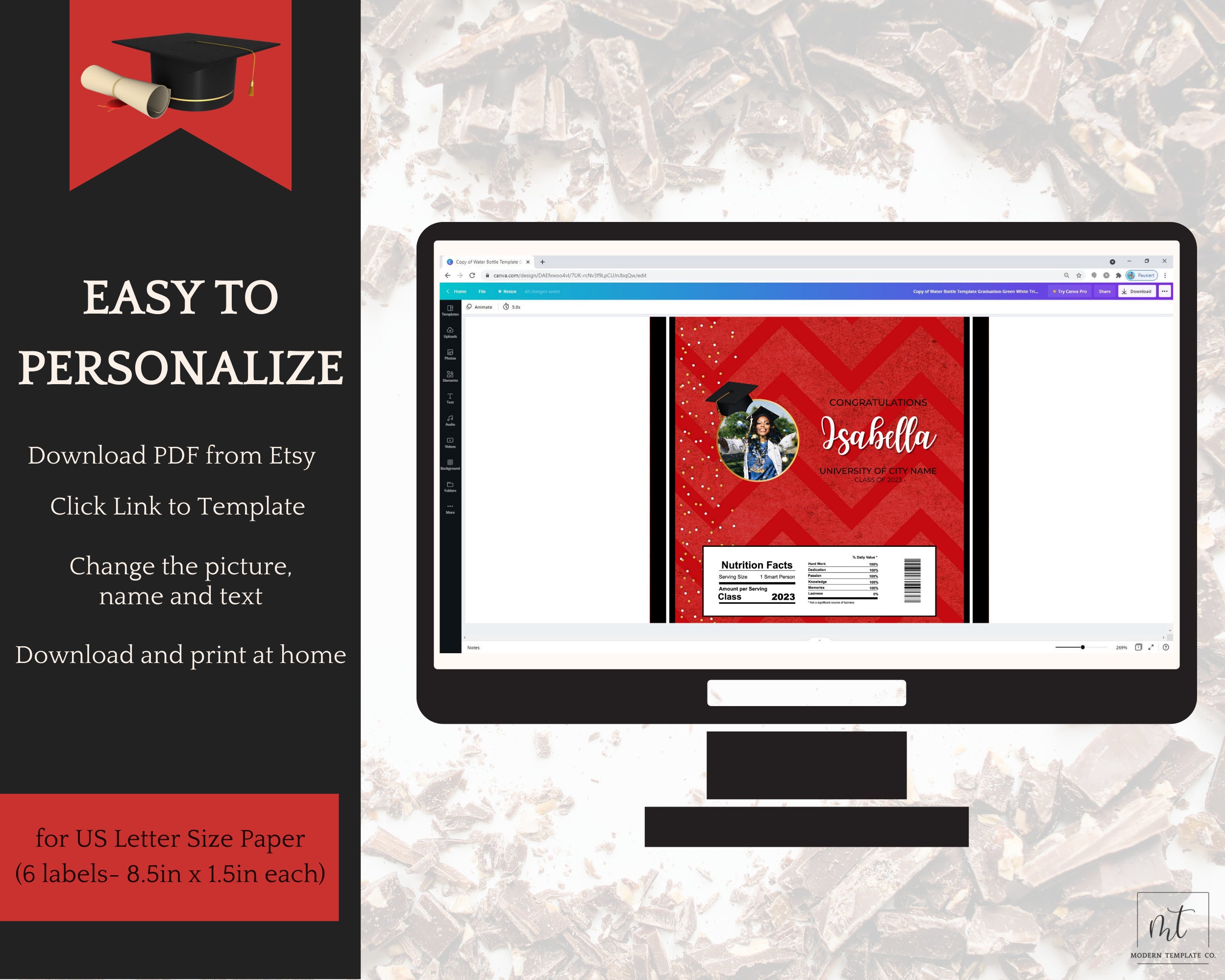 Candy Bar Template Graduation Party Decoration Class of - Etsy Canada