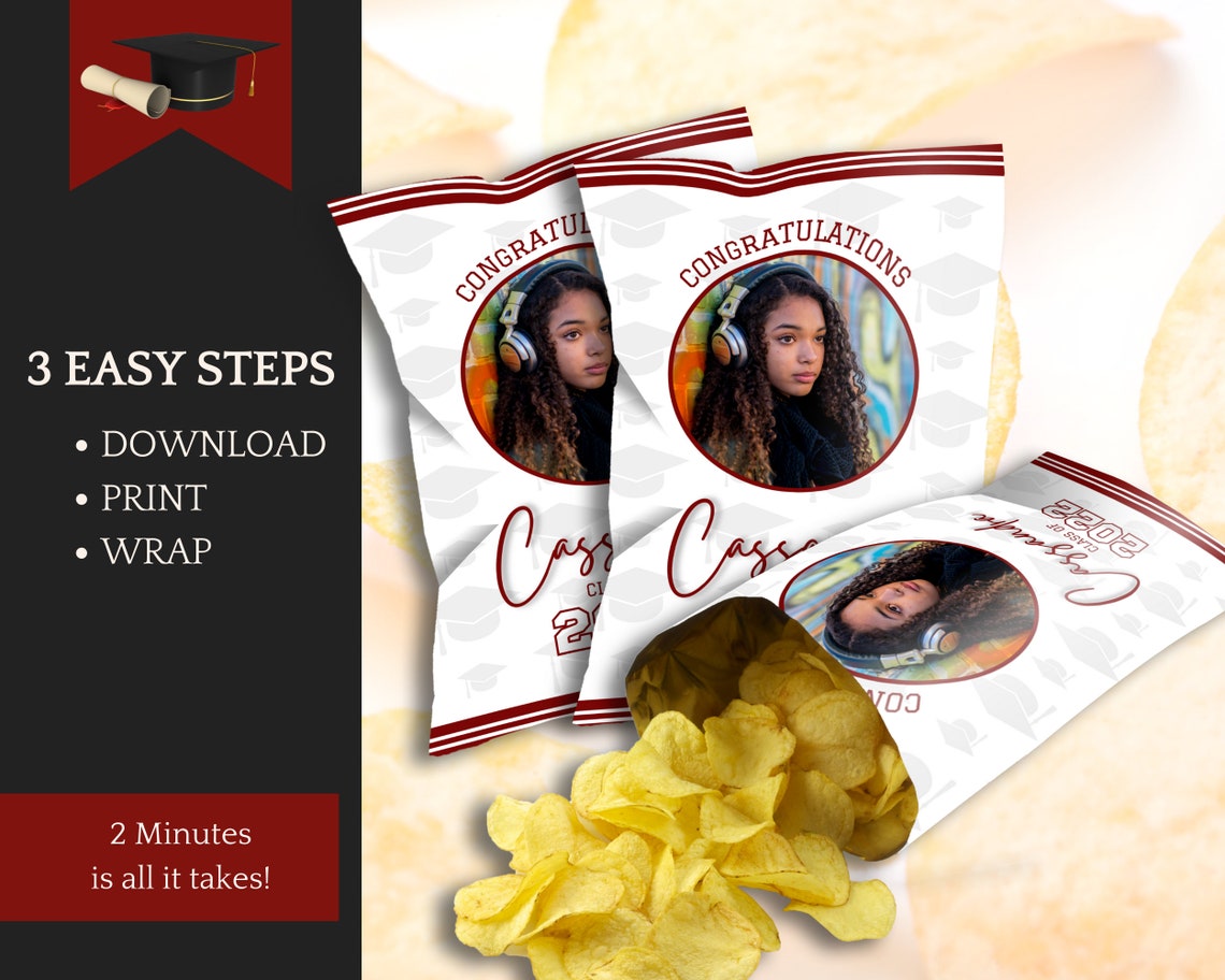 Chip Bag Template Editable Graduation Party Class of 2023 - Etsy
