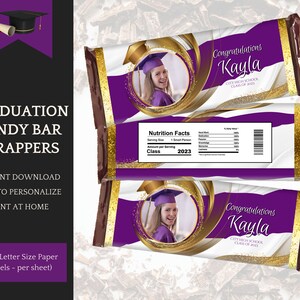 Graduation Decorations Bundle, Chip Bag Template, Candy & Water Labels ...
