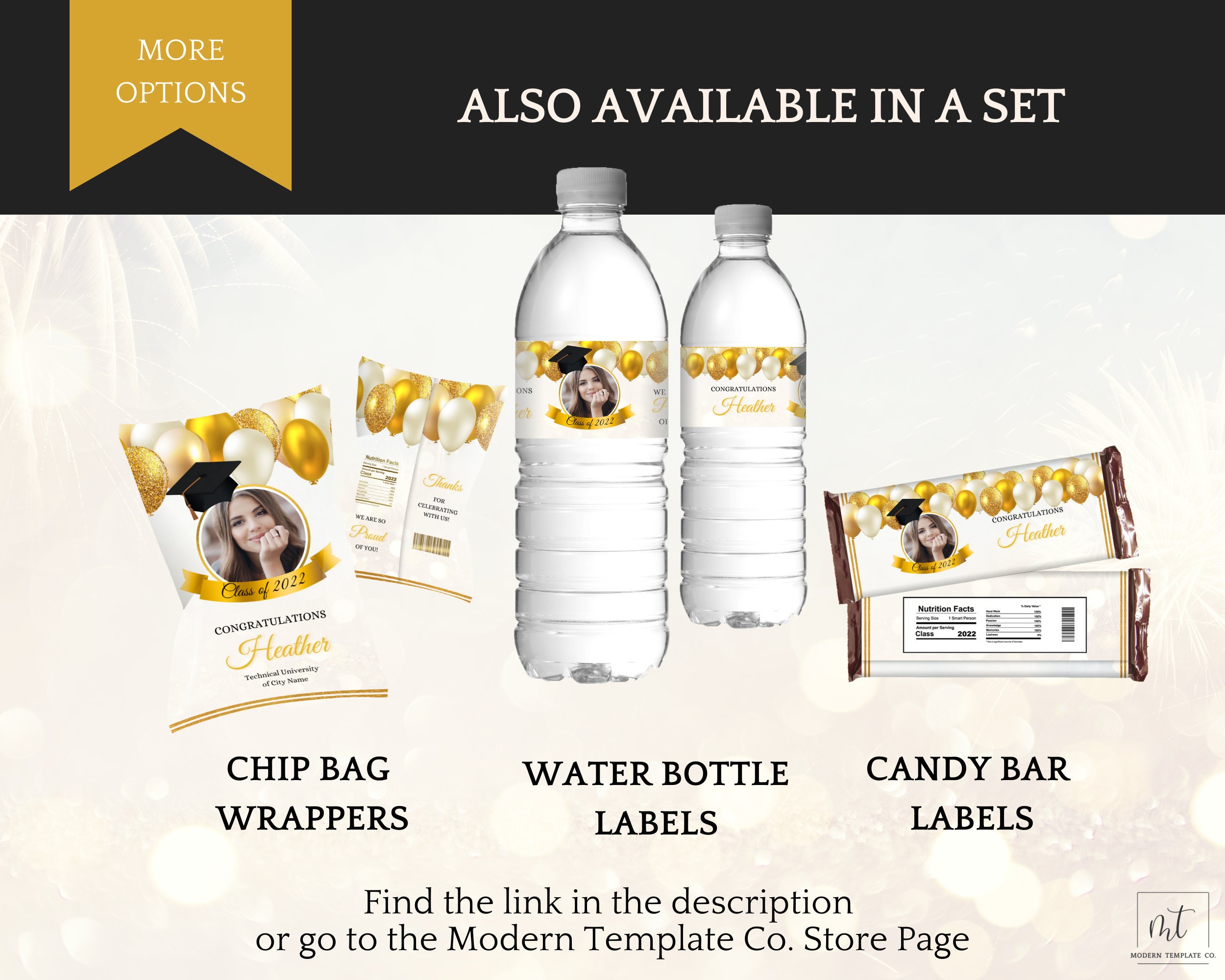 Water Bottle Label Template Editable Graduation Party - Etsy