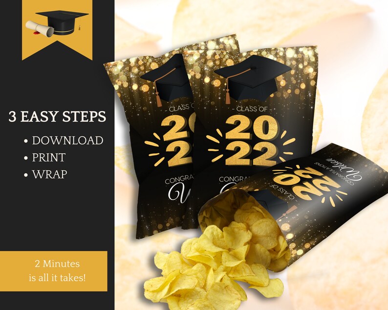 Chip Bag Template Editable Graduation Party Decorations | Etsy