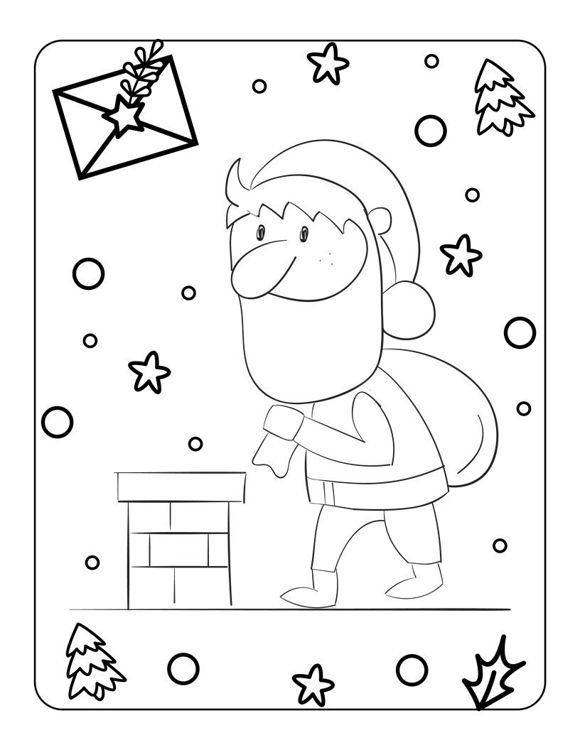 50 Christmas Coloring Pages - Set of 50 Pages - Etsy