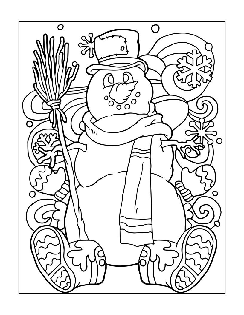 50 Christmas Coloring Pages - Set of 50 Pages - Etsy