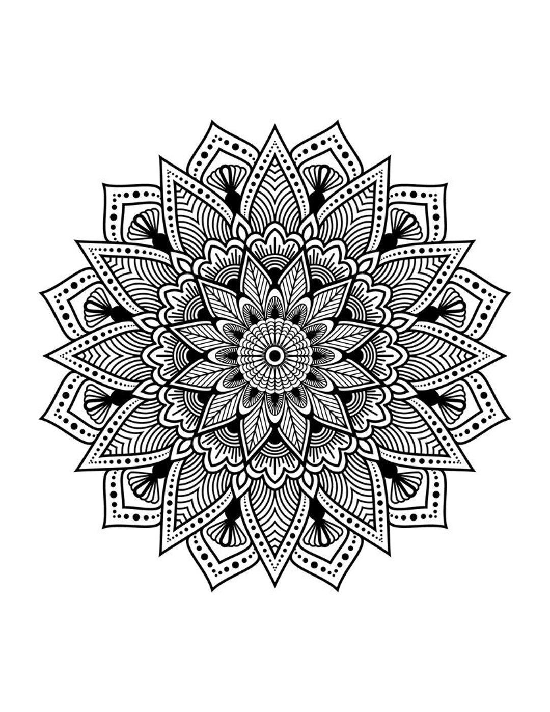 50 Mandala Coloring Pages - Set of 50 Pages - Etsy
