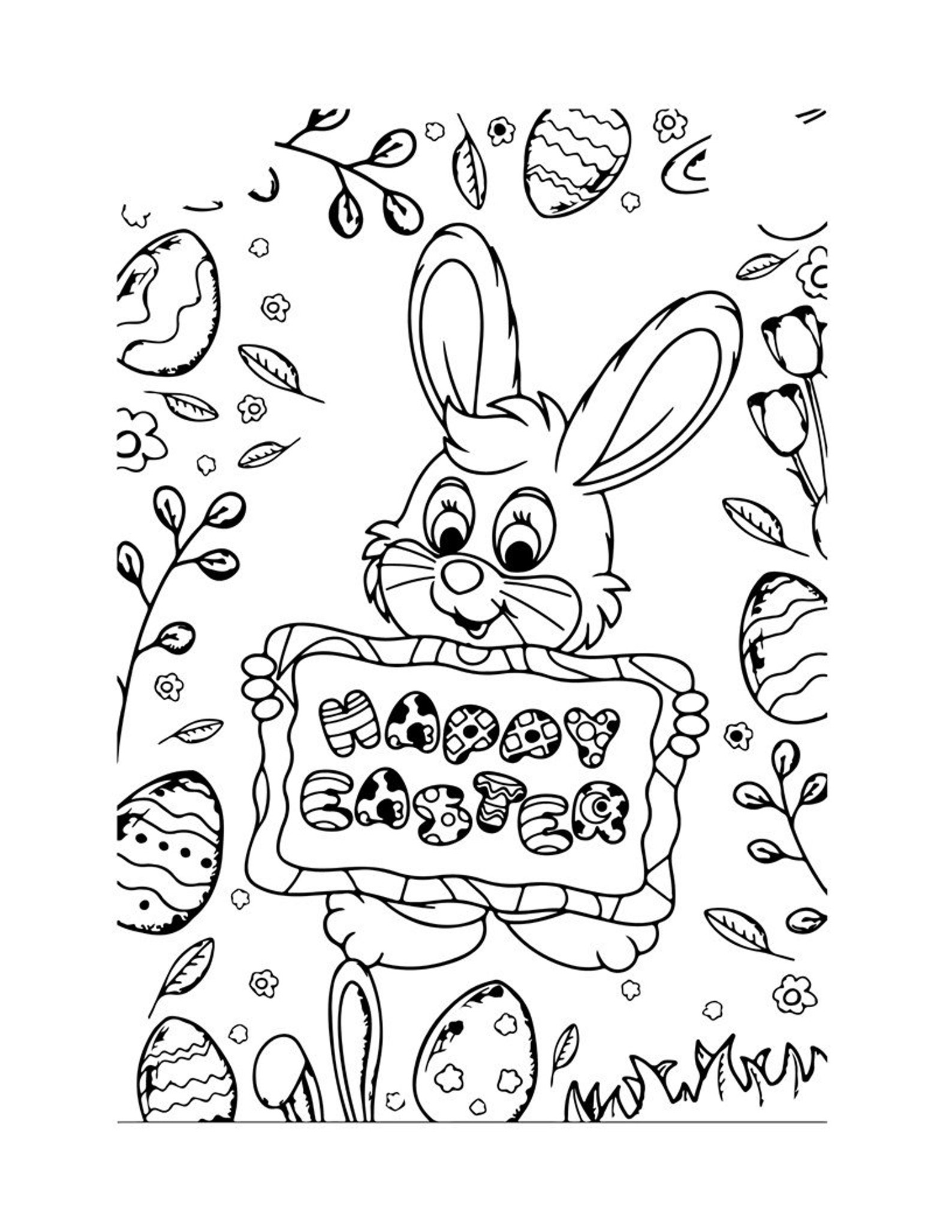 100 Easter Coloring Pages - Set of 100 Pages - Etsy