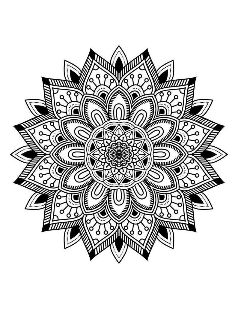 50 Mandala Coloring Pages - Set of 50 Pages - Etsy