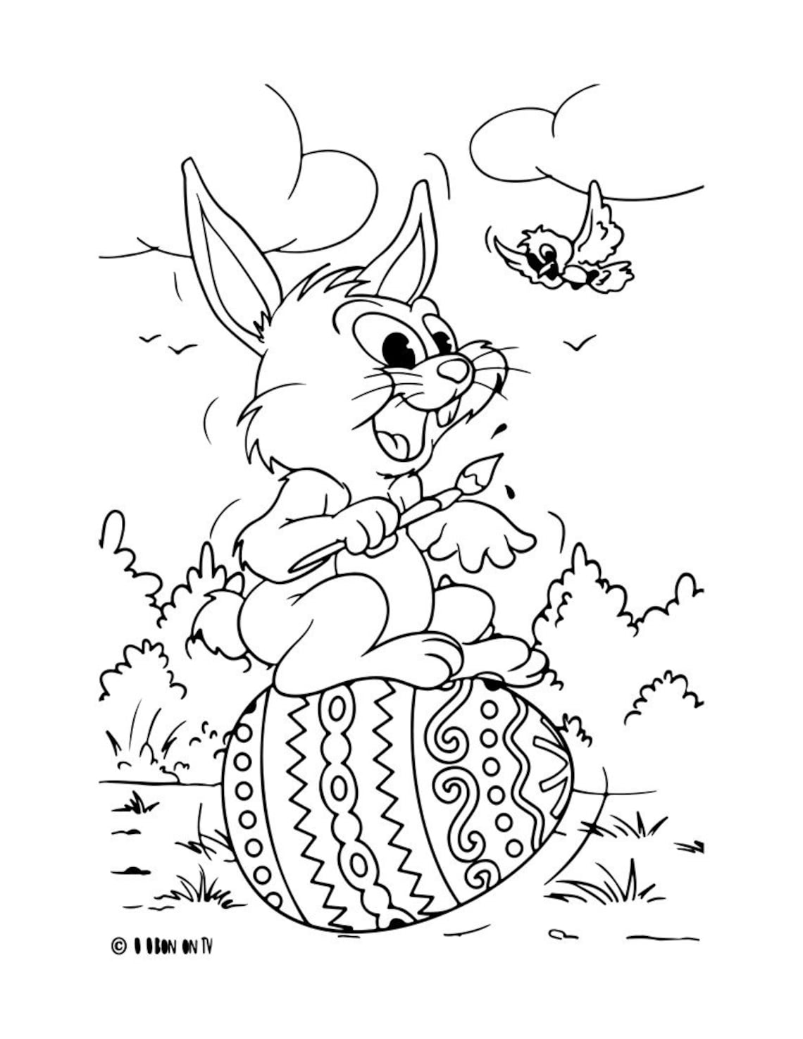 100 Easter Coloring Pages - Set of 100 Pages - Etsy