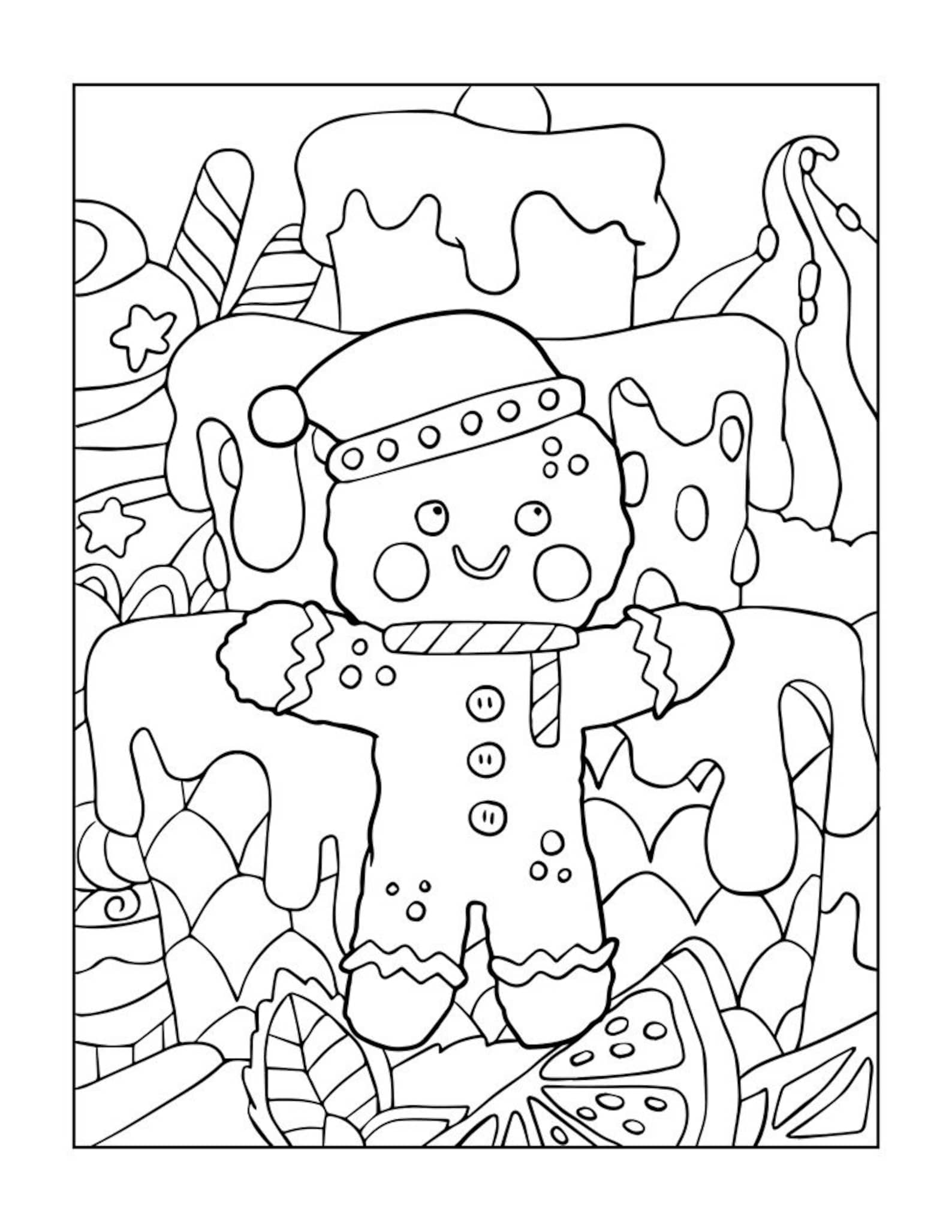 50 Christmas Coloring Pages - Set of 50 Pages - Etsy