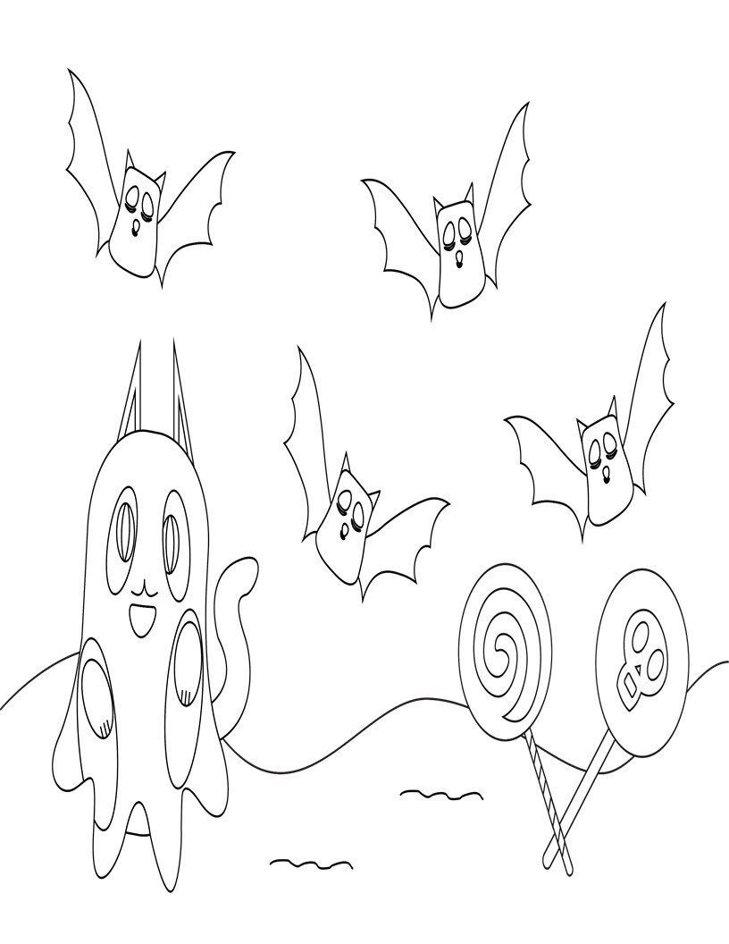 50 Halloween Coloring Pages - Set of 50 Pages - Etsy