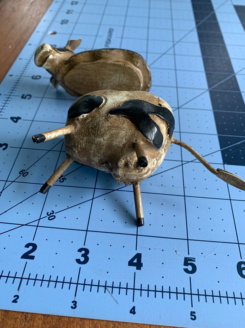 Rare Vintage Holstein Cow Trinket Box - Etsy