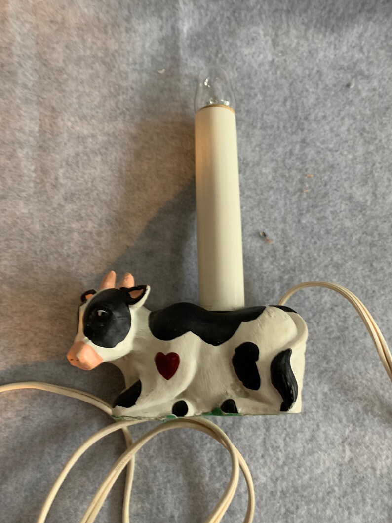 Rare Vintage Holstein Cow Lamp - Etsy