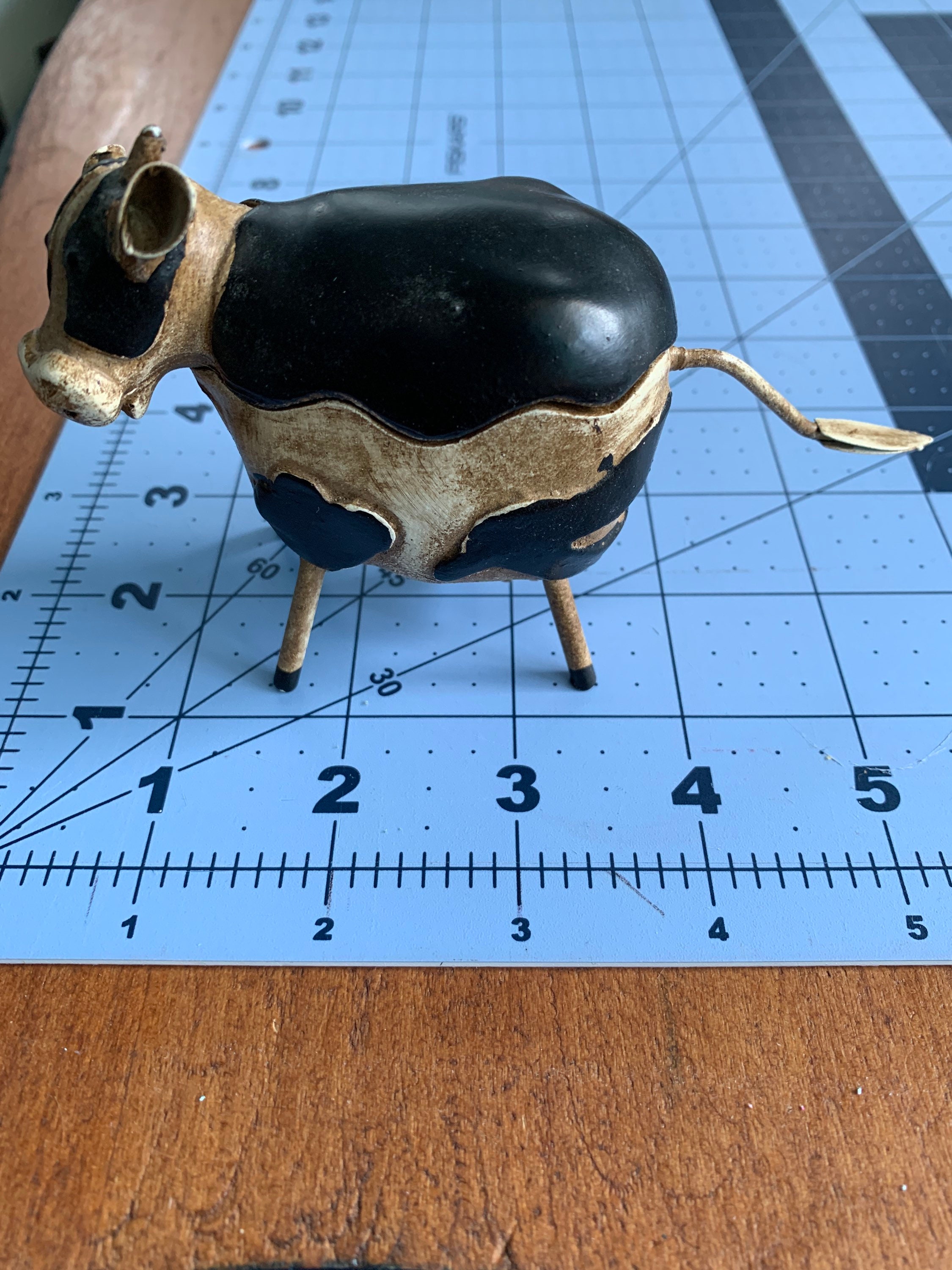 Rare Vintage Holstein Cow Trinket Box - Etsy
