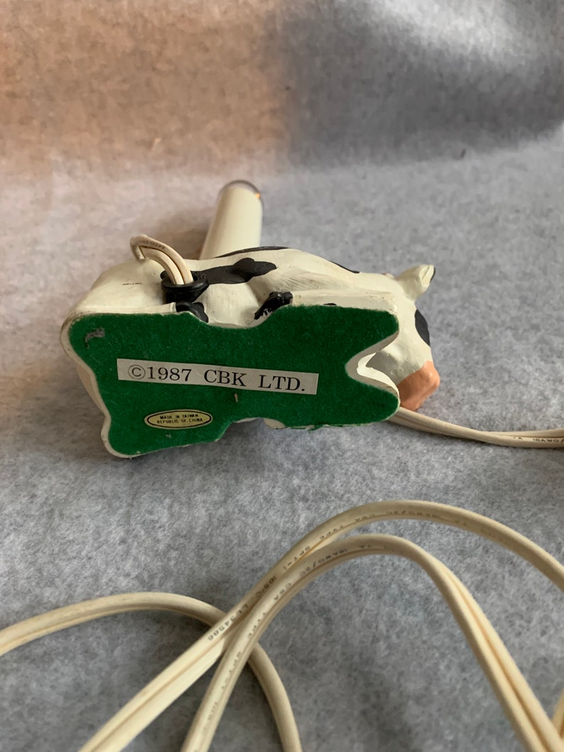 Rare Vintage Holstein Cow Lamp - Etsy