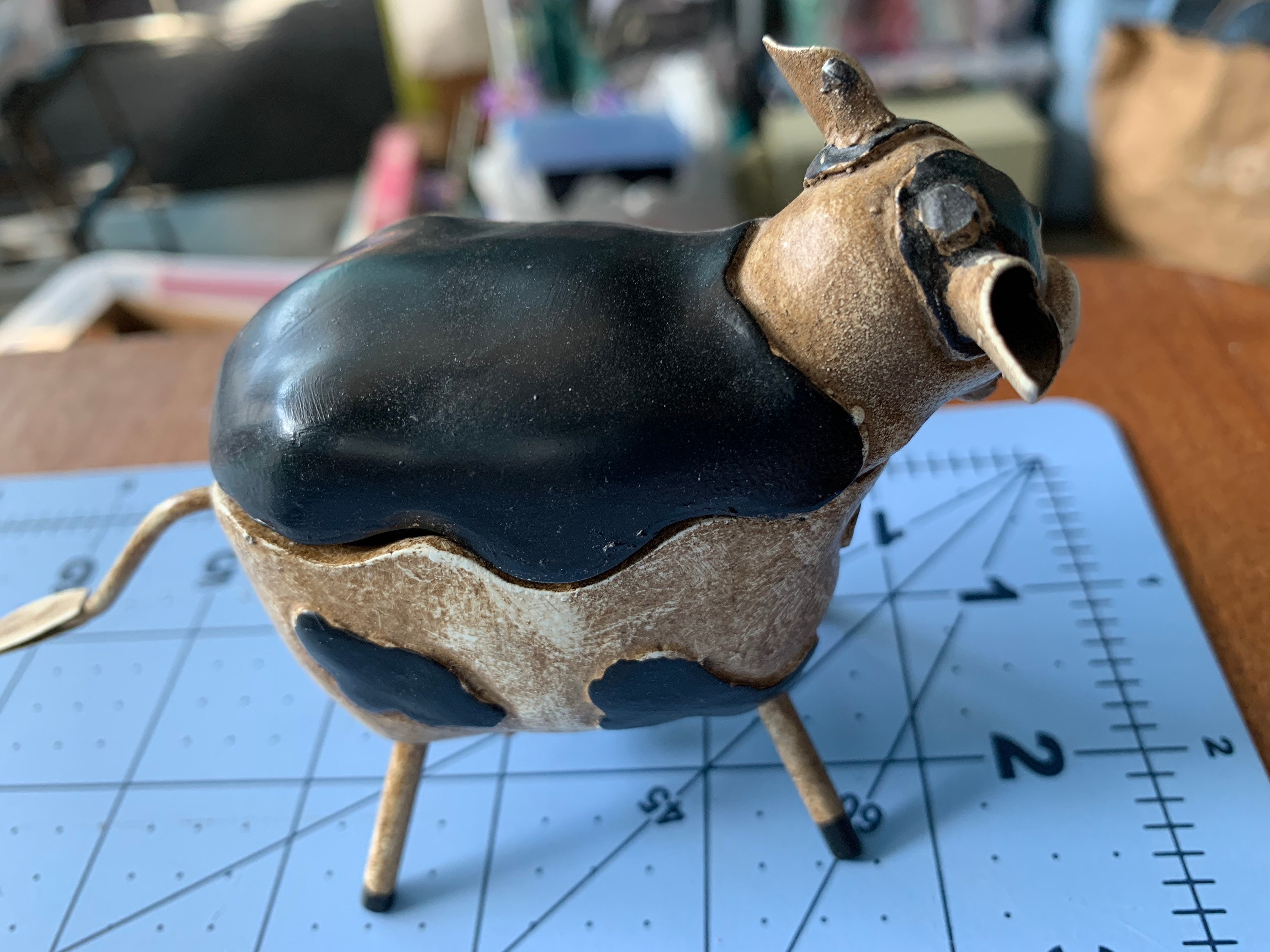 Rare Vintage Holstein Cow Trinket Box - Etsy