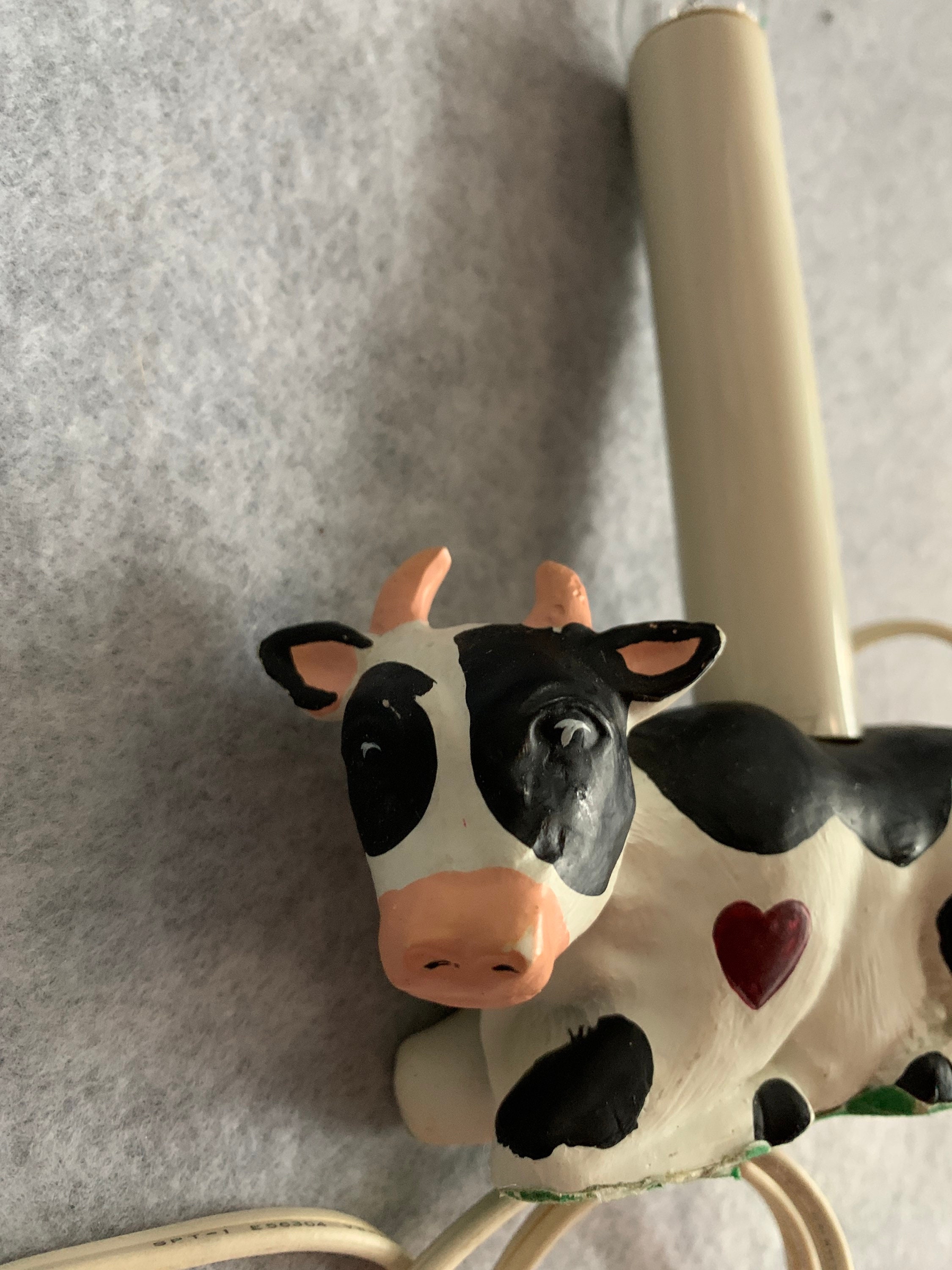 Rare Vintage Holstein Cow Lamp - Etsy