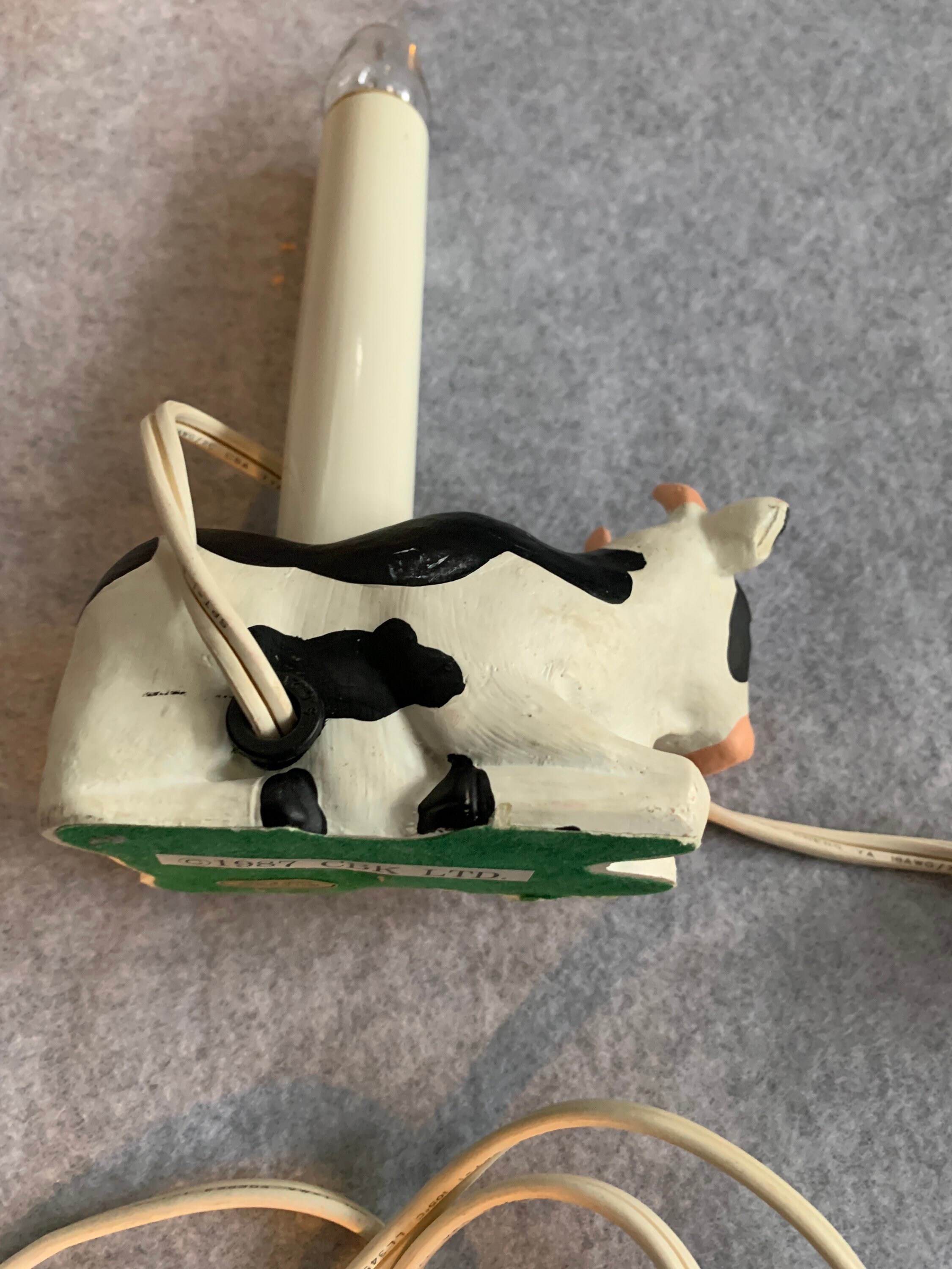 Rare Vintage Holstein Cow Lamp - Etsy