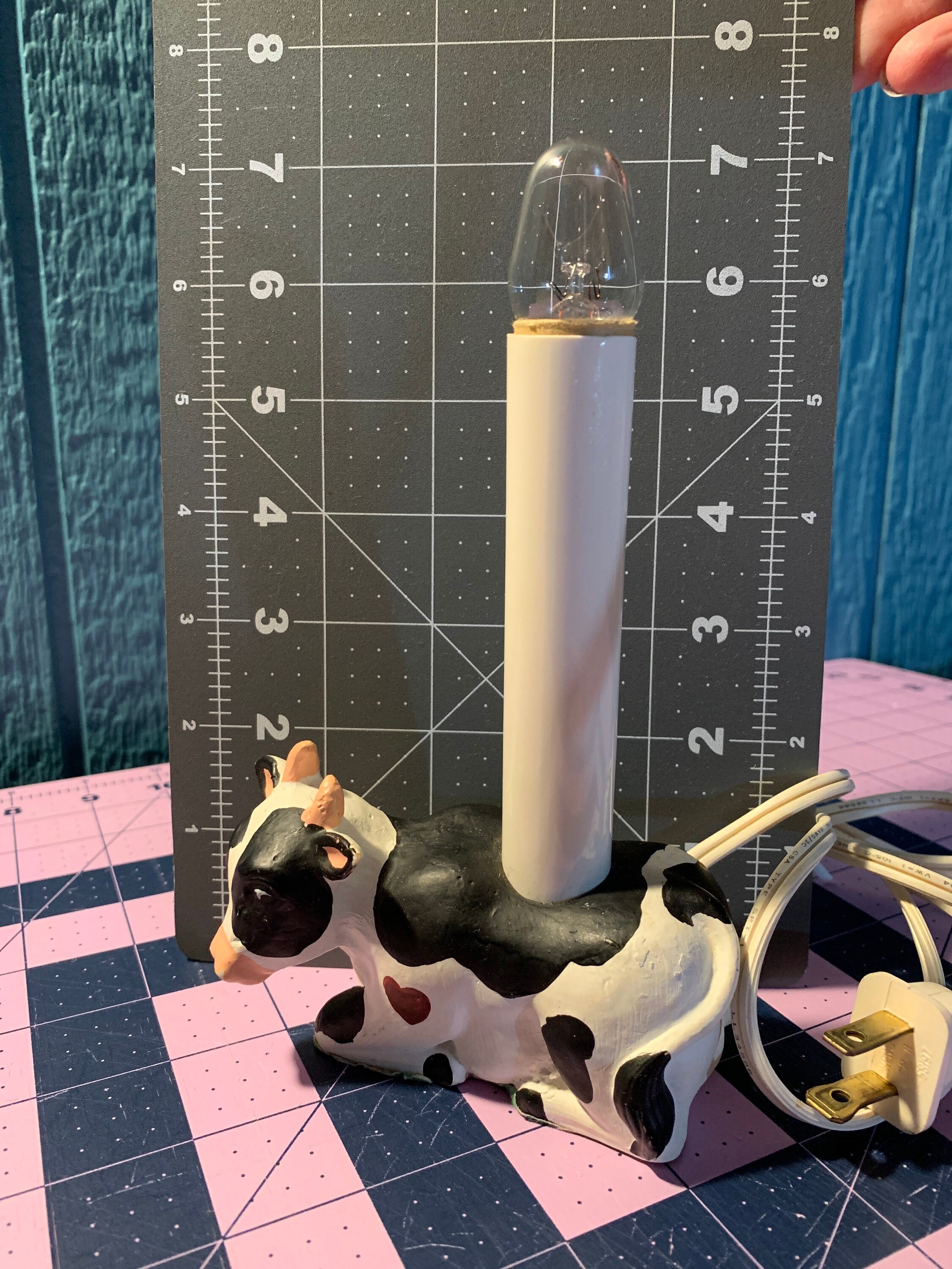 Rare Vintage Holstein Cow Lamp - Etsy