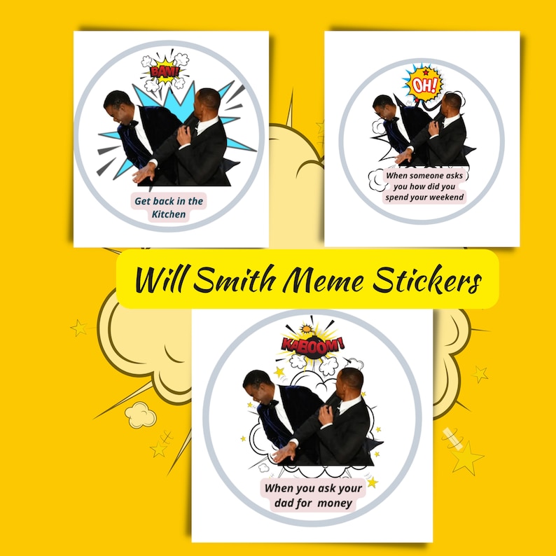 Will Smith Chris Rock PNG Sticker Meme Stickers Will Smith | Etsy