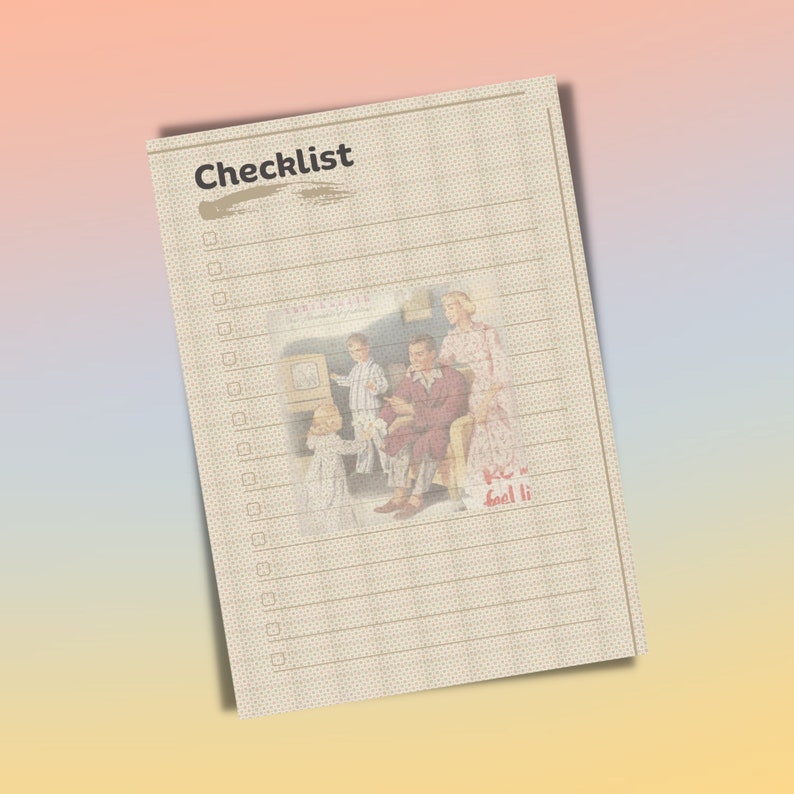 1950s Housewife Cleaning Schedule Mid Century Modern Cleaning Checklist ...