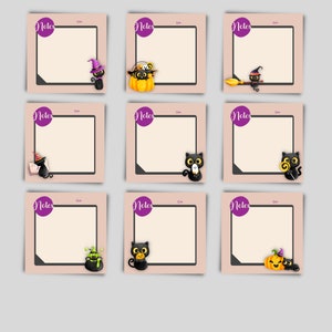 Cute Witchy Sticky Notes Printable Set Halloween Planner - Etsy